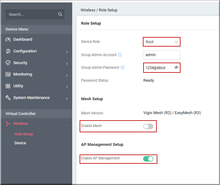 VigorAP (DrayOS5) – Hướng dẫn cấu hình hình Virtual Controller (APM) | VigorAP (DrayOS5: 1062C ...